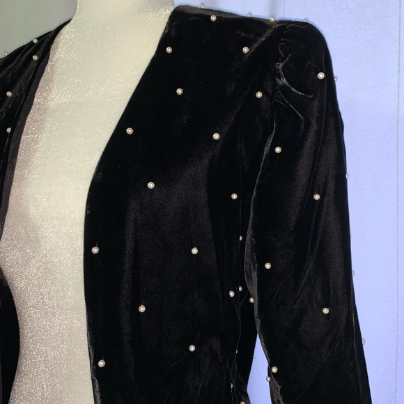 Jackets & Coats | Vintage Velvet Pearl Jacket | Poshmark